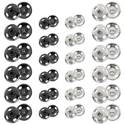 120 Sets Metal Snap Fastener Buttons Sew-On Press Buttons for Clothing ...
