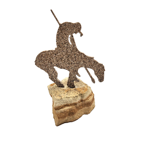 Metal Lazart Native Horse 4.5" Mini Sculpture CHIEF JOSEPH Stone End of ...