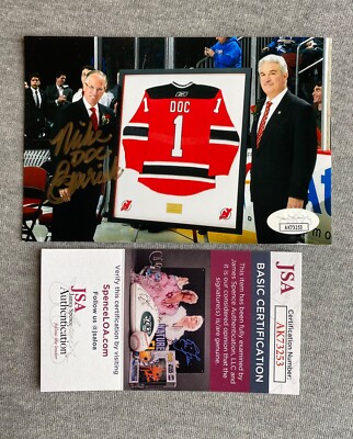 NEW JERSEY DEVILS- MIKE "DOC" EMRICK AUTOGRAPH 4x6 PORTRAIT PHOTO JSA ...