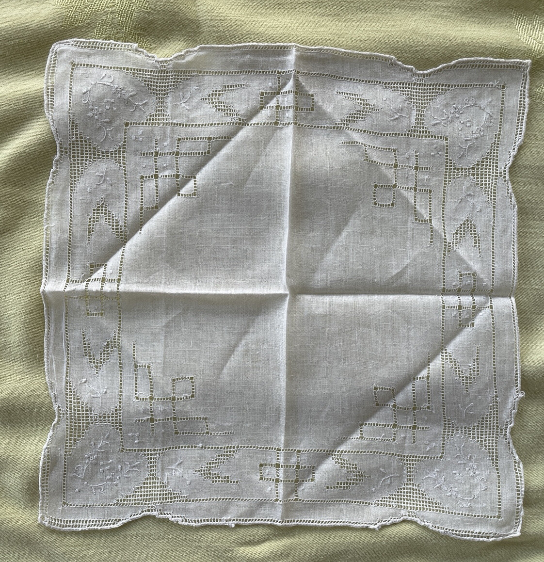 VINTAGE WEDDING HANKIE HANDKERCHIEF APPENZELL STYLE H… - Gem