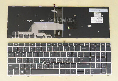 New for HP ProBook 650 G4 650 G5 Keyboard Backlit pointer Silver ...