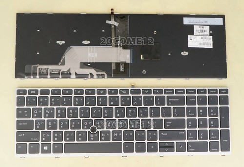 New for HP ProBook 650 G4 650 G5 Keyboard Backlit pointer Silver ...