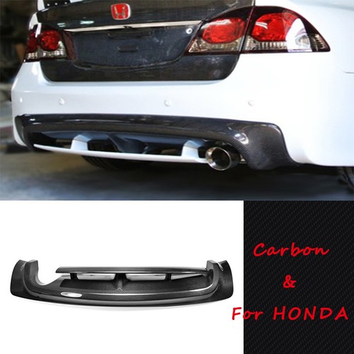 For Honda 06-11 FD2 Civic MU Style Carbon Fiber Glossy rear diffuser ...
