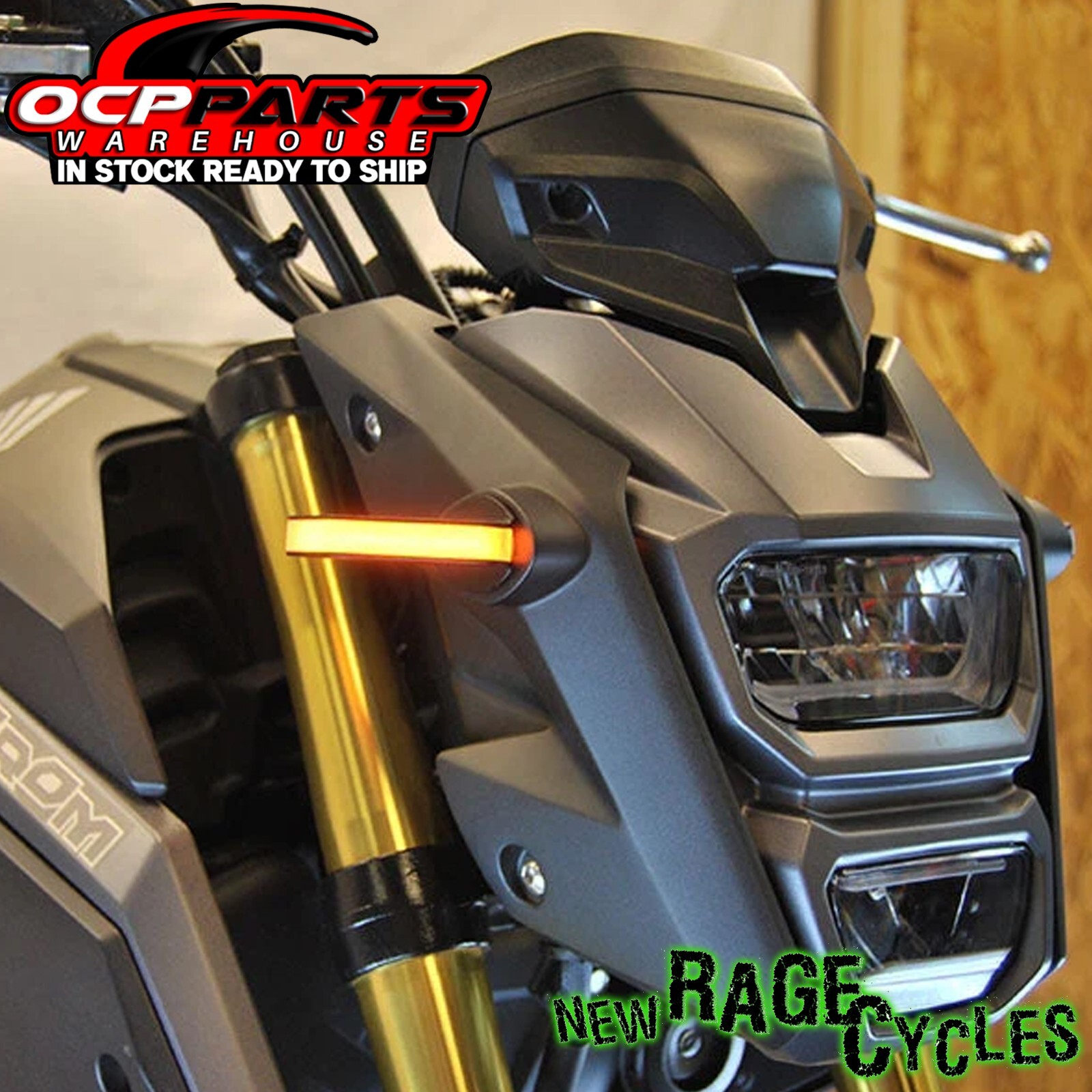 NEW RAGE CYCLES 2013 - 2020 HONDA GROM FRONT LED TURN SIGNALS GROM-FB ...