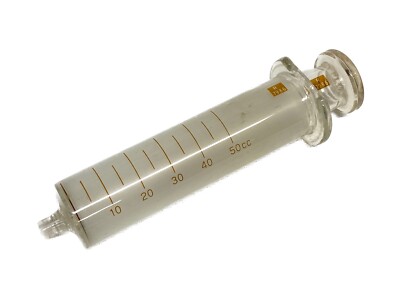 BD Yale 50cc 50mL Reusable Graduated Glass Syringe with Glass Luer Lok ...