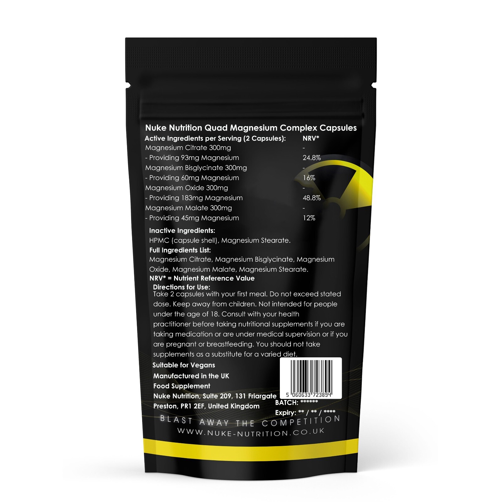 Magnesium Complex Glycinate Citrate Oxide Malate Max Strength Capsules ...