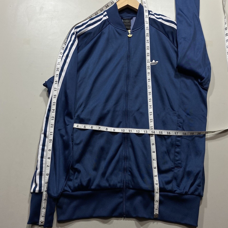 Adidas RUN DMC Super Star Leather Patch Trefoil Gold Zip Blue Track ...