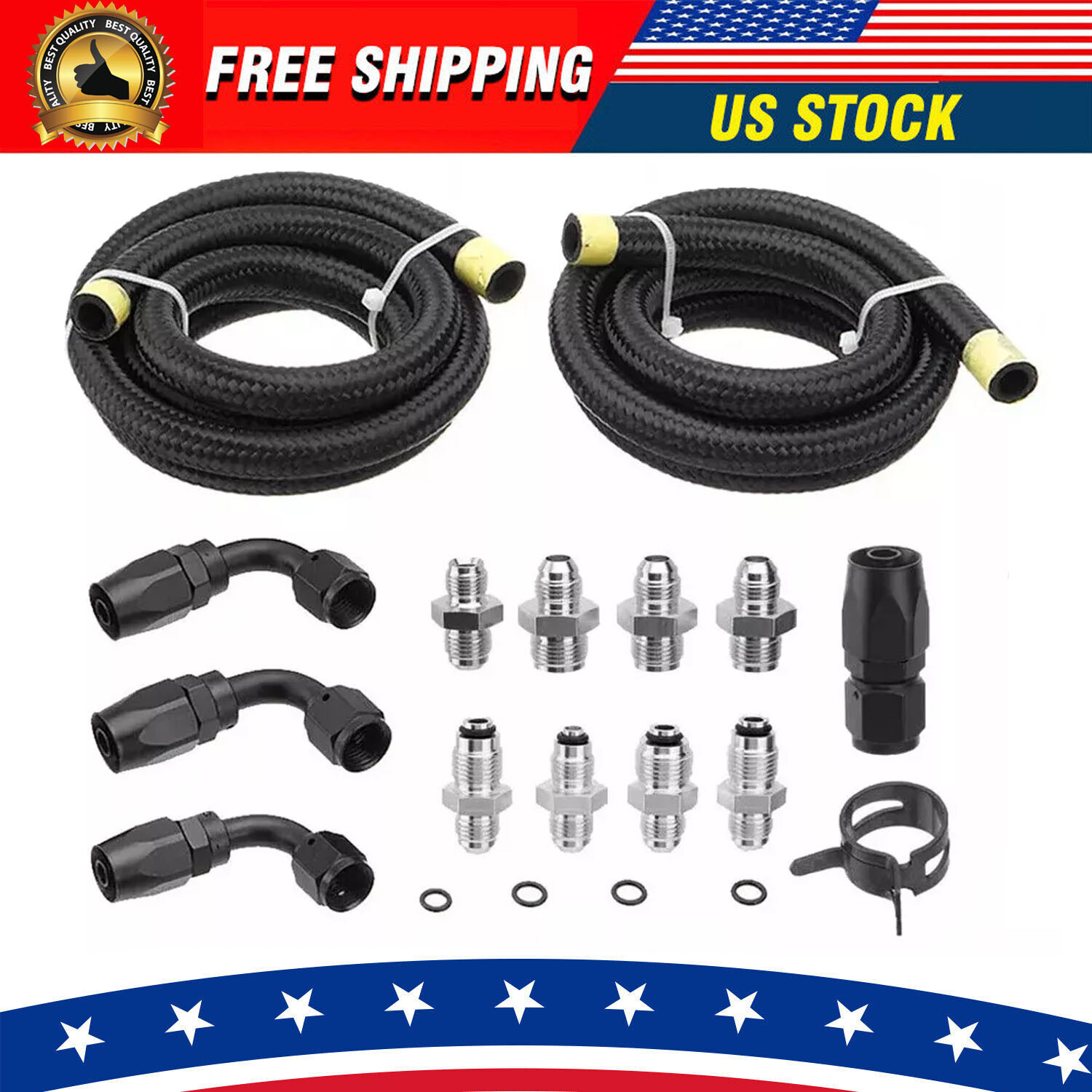 Universal Power Steering Pump Hose Kit For LS Swap Pressure Return Line ...