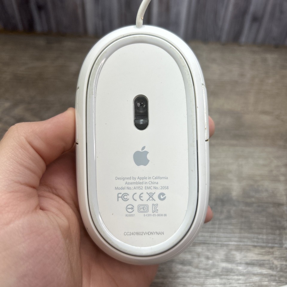 Apple Mighty Mouse Mac Pro Model A1152 White Optical USB Wired Working ...
