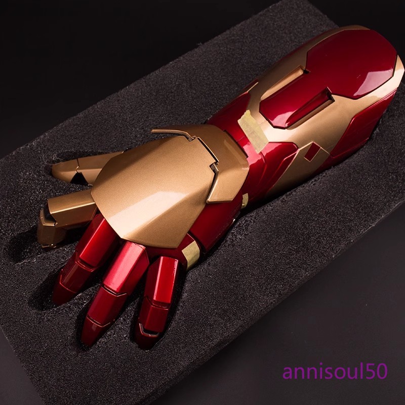 Avengers Iron Man MK42 1:1 Armor Hand Arm LED Gloves Voice Halloween ...