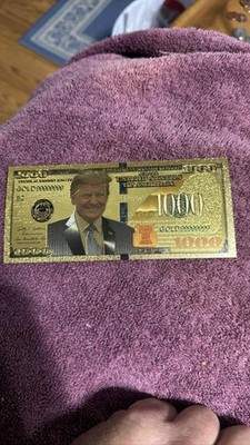 Donald Trump $1000 Gold Foil Bill Note Novelty Collection MAGA ...