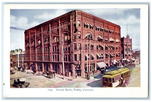 c1905 Central Block Exterior Building Pueblo Colorado Vintage Antique ...