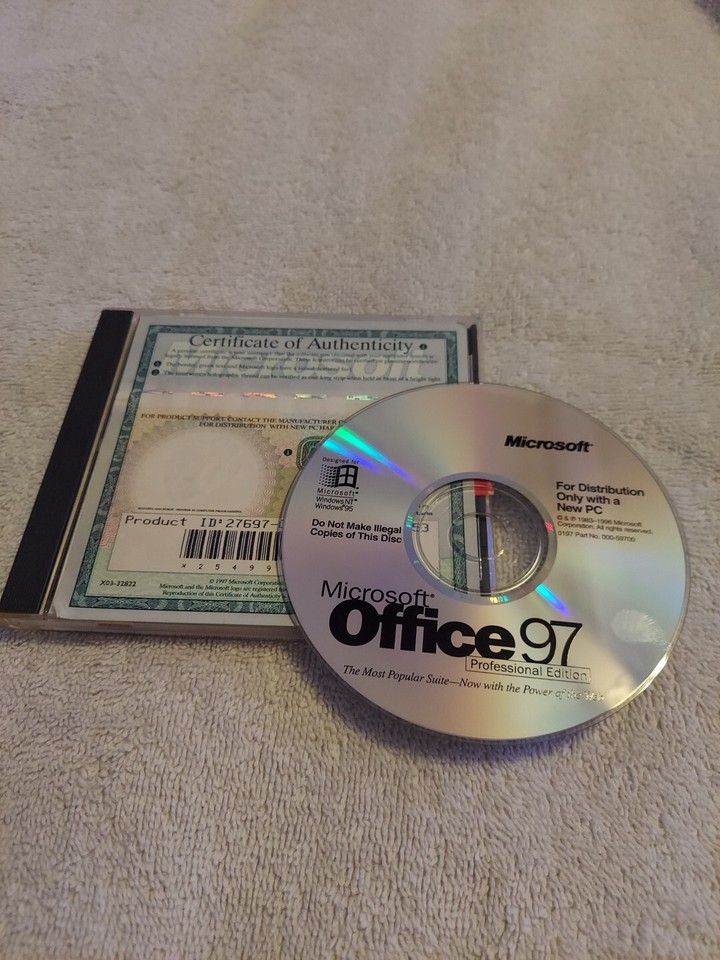 Microsoft Office 97 Professional Edition Word, Excel, PowerPoint ...