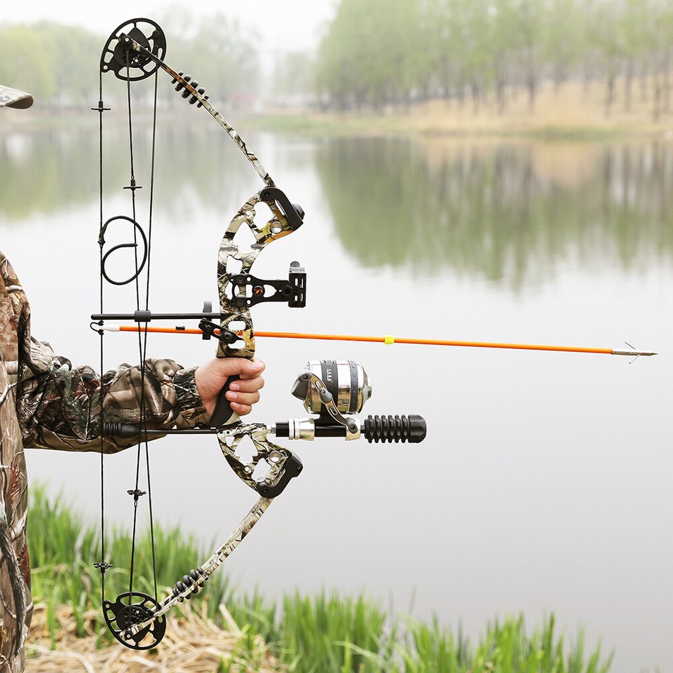 Archery Compound Bow Fishing Set 30-55lbs Bowfishing Reel Shooting ...