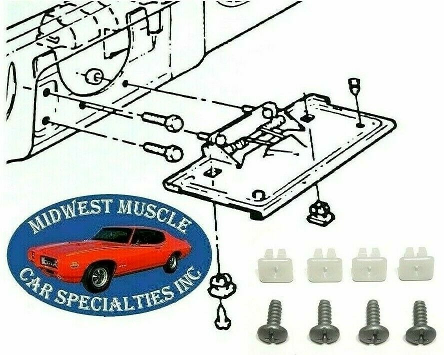 Ford Front Rear Bumper License Plate Holder Frame Bolts & Nuts Hardware ...
