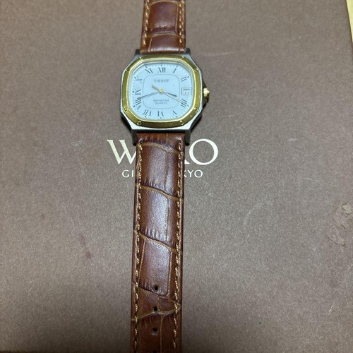 Tissot Seastar Octagonal White Dial Leather Strap Watch Used | eBay