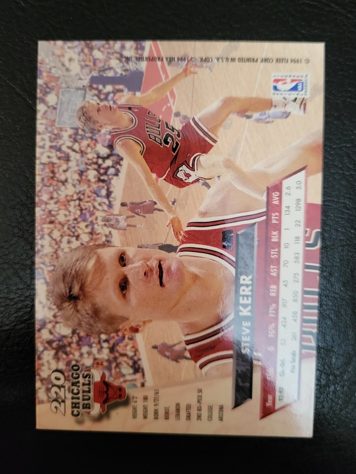 93-94 Fleer Ultra Steve Kerr Chicago Bulls Card #220 | eBay