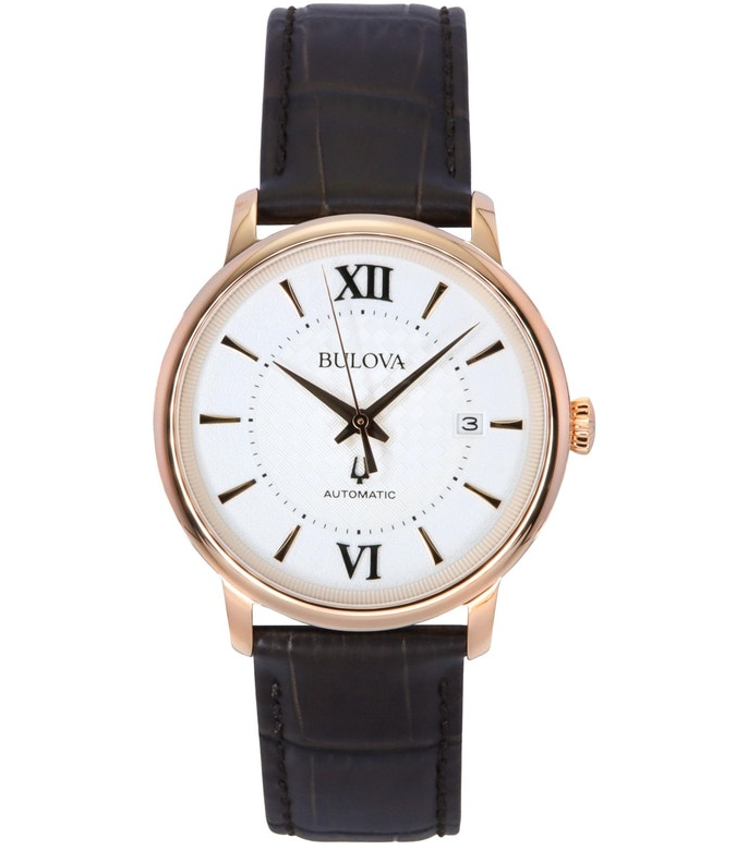 Bulova Hudson Automatic Sapphire Crystal Rose Gold Tone Men's Watch ...