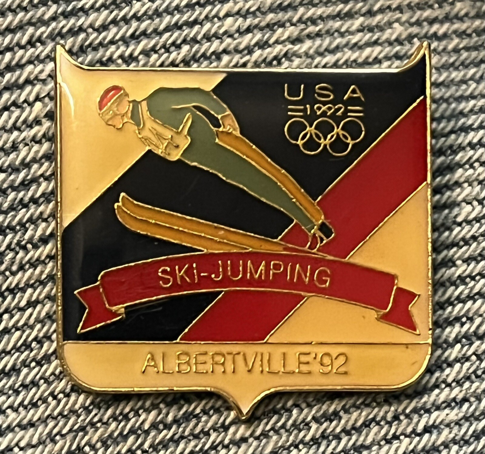 Ski Jumping Olympic Pin ~ 1992 Albertville ~ USA Team ~ Fundraising | eBay