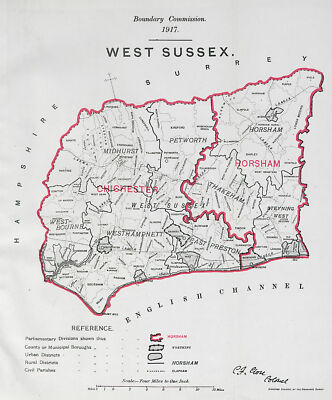West Sussex Parliamentary County. BOUNDARY COMMISSION. Close 1917 old ...