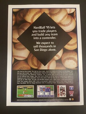 Hardball '95 Sega Genesis Print Ad Original Art 7.75x10.75 | eBay