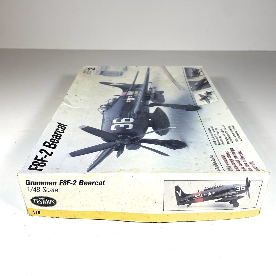 1992 Testors Grumman F8F-2 Bearcat 1/48 Plastic Model WW2 AirPlane Kit ...