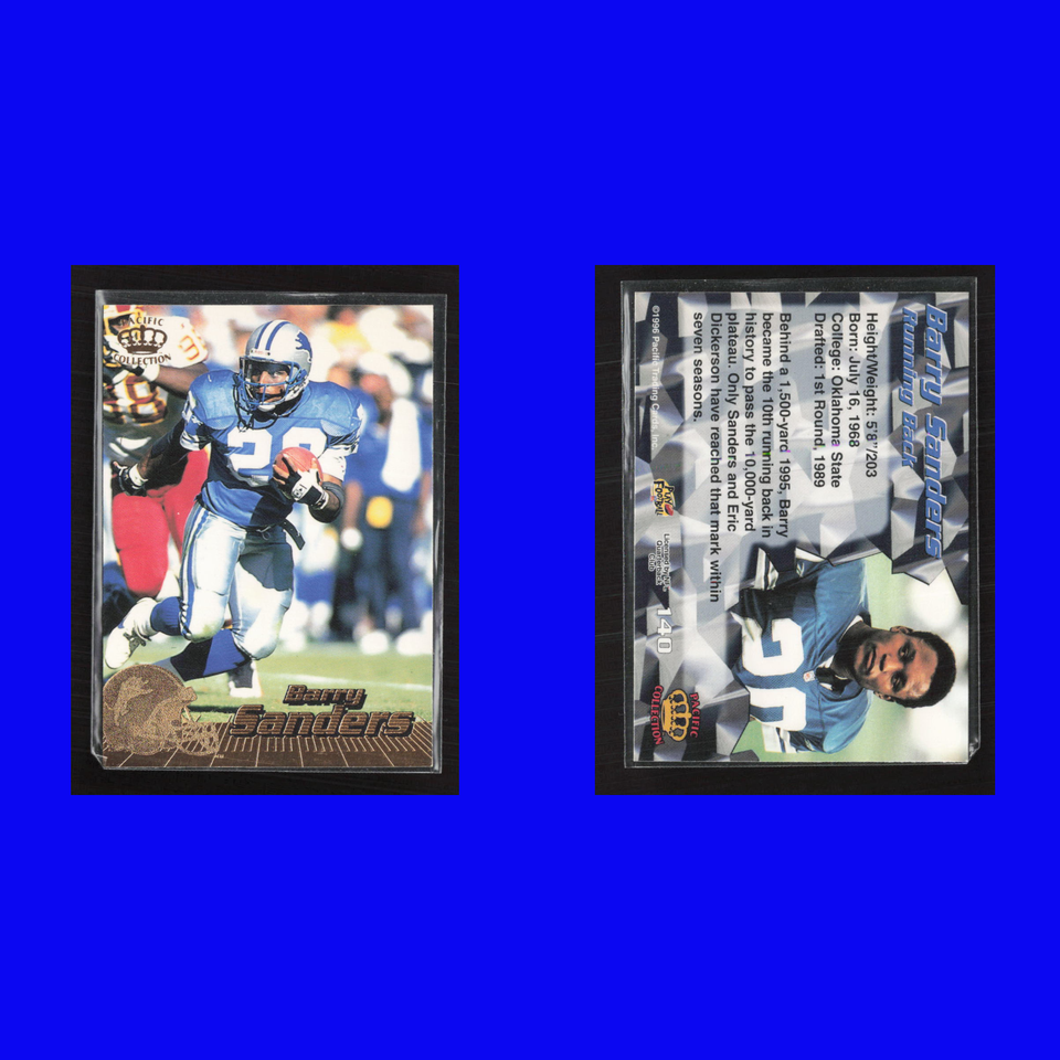 (9) Barry Sanders NFL Football card lot...Loins HOF...NM | eBay