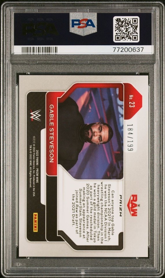 2022 Prizm WWE #23 Gable Steveson Premium Box Scope Prizm #/199 PSA 9 ...