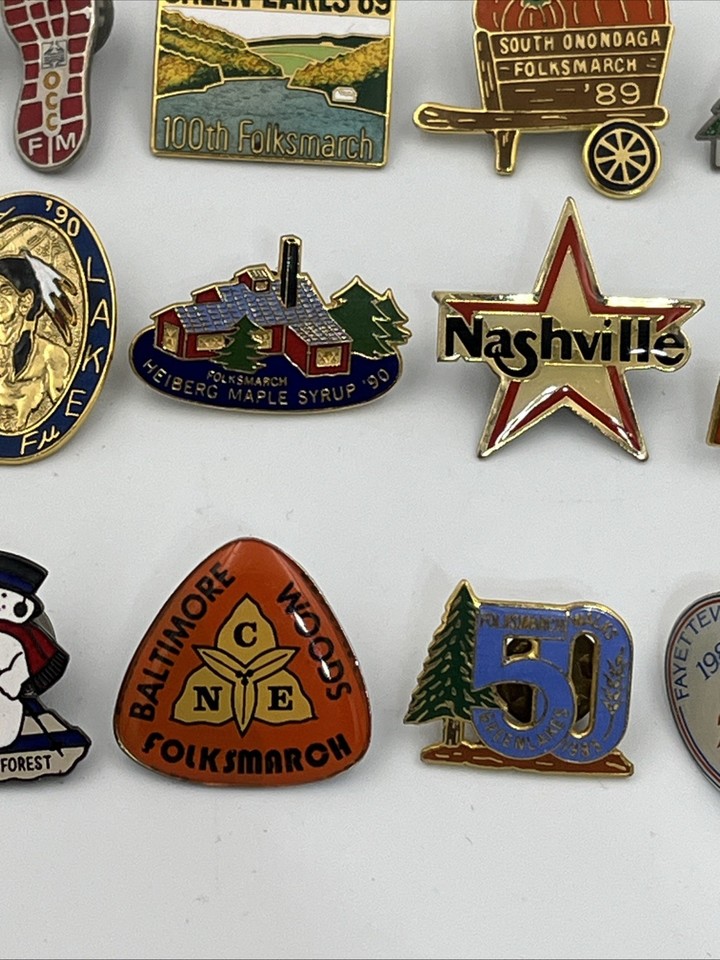 Huge Lot Of 60 Folksmarch National Park Pins From 1980s & 1990s Rare ...