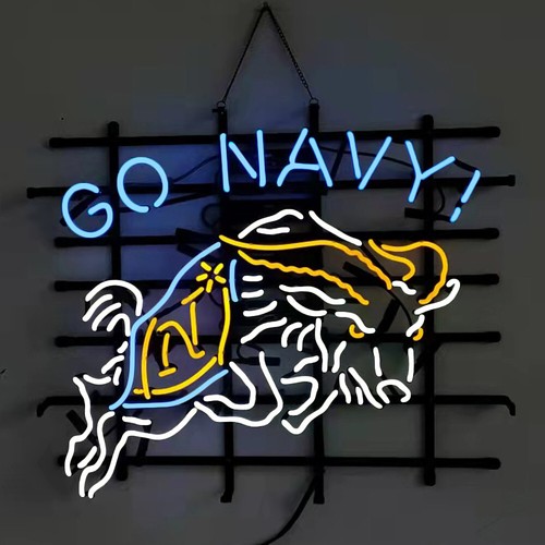 Go Navy Neon Sign Light 24"x20" Home Bar Man Cave Home Room Wall ...