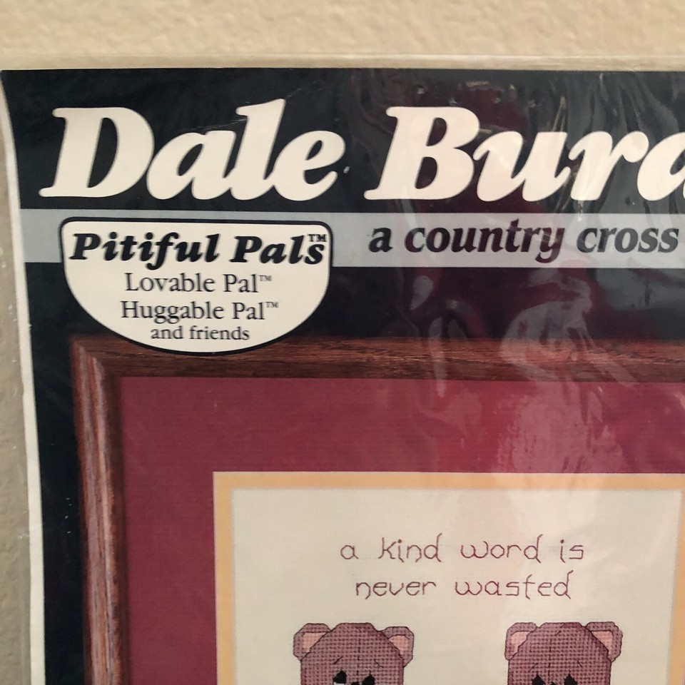 Dale Burnett New Vintage Cross Stitch Kit Bears Kind Word Valentines | eBay