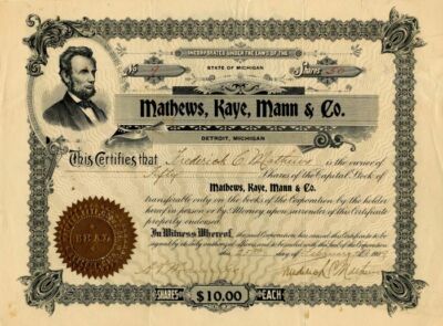 Mathews, Kaye, Mann and Co. - General Stocks | eBay