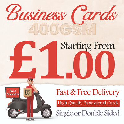 Personalised Business cards 400gsm Single or Double Side Printed ...