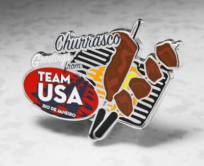 OLYMPIC Pin Pins 2016 Rio 2024 Paris Trader Team USA Churrasco Food ...