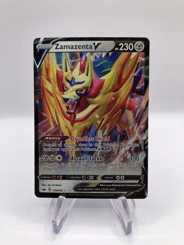 Pokémon TCG Zamazenta V Sword & Shield Base Set 139/202 Holo Ultra Rare ...