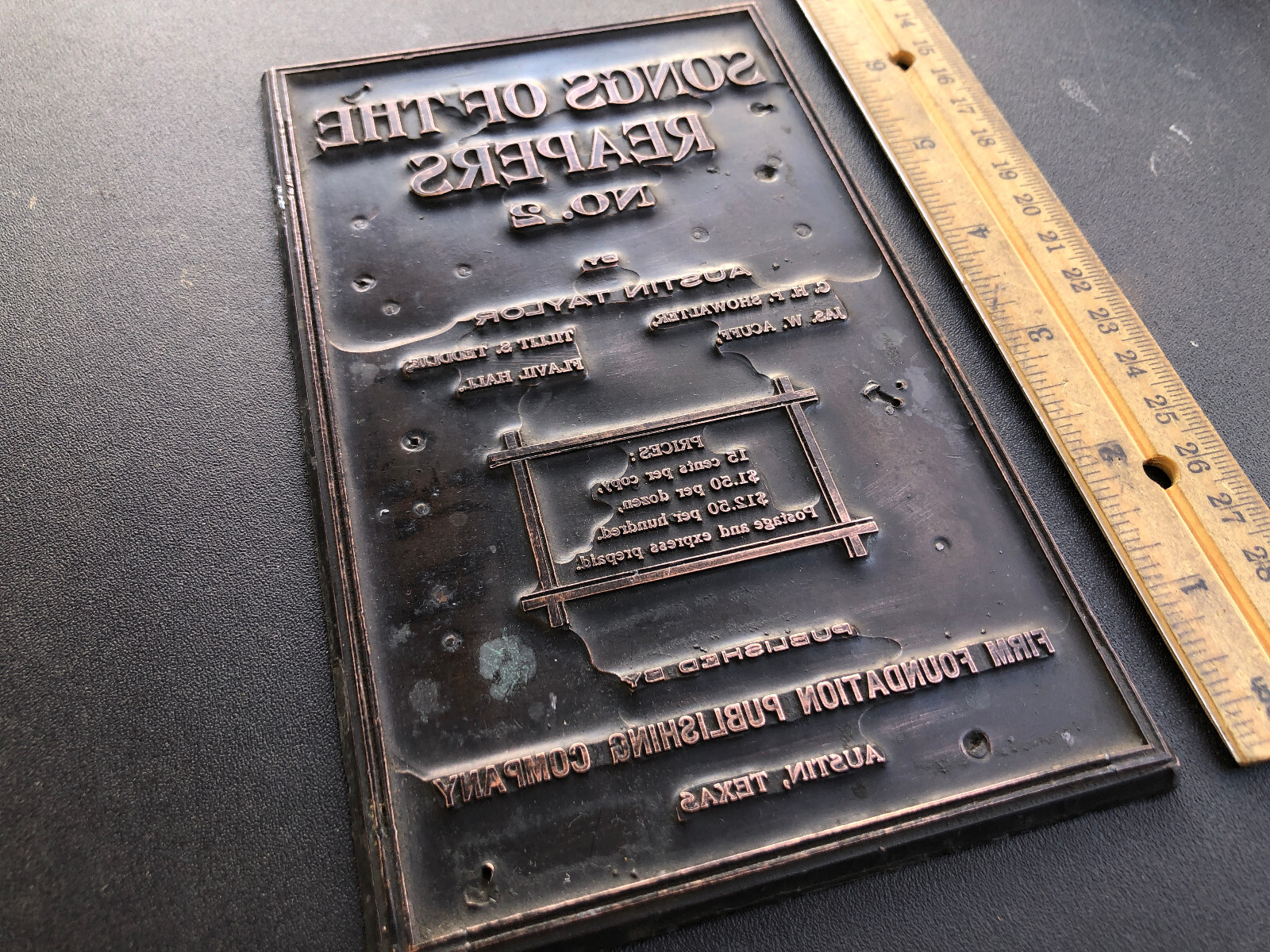Rare Antique Letterpress Printers Electrotype Plate - Cover Hymnal ...