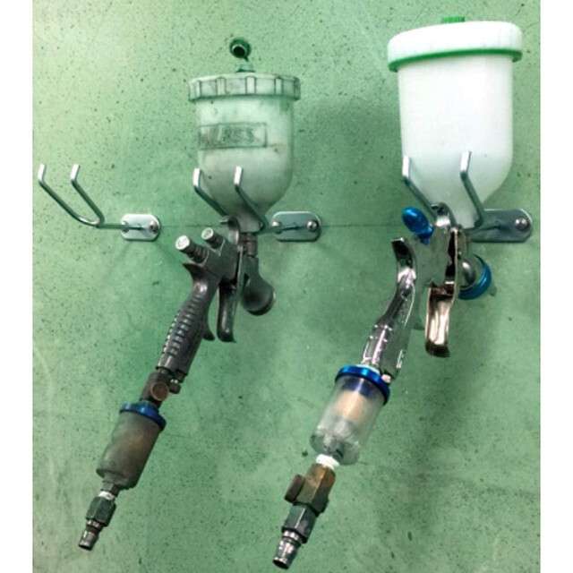 2 Paint Spray Gun Holder Stand for Gravity Feed Cup HVLP Wall Mounted ...