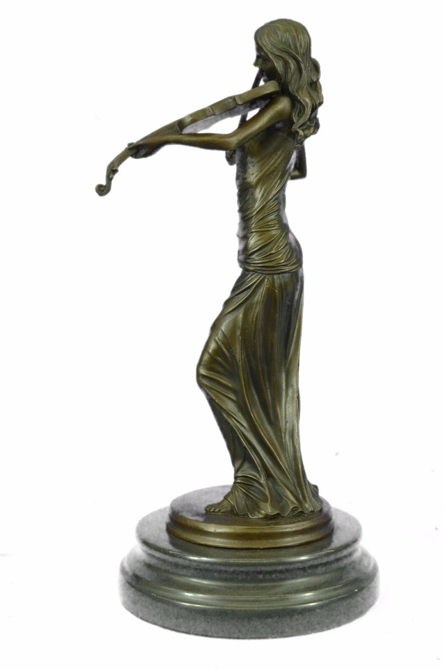 Figurine 11 lbs. Brown Color Patina Violin Viola Musician Bronze ...