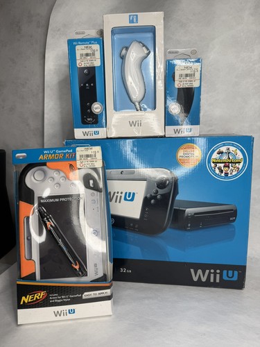 Wii U Deluxe 32GB Console Bundle +New Wii Remote, Pro Controller, Nerf ...