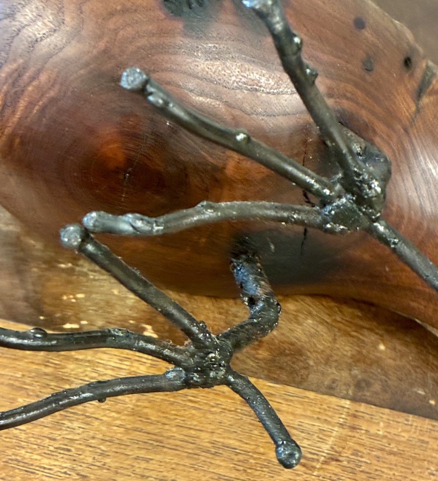 Hand Carved Walnut Vintage Bird Figurine on Stand, 1982, Walnut Wood | eBay