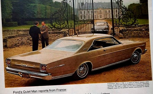 1966 Ford Galaxie 500 XL Original Print Ad Quiet Man reports from ...