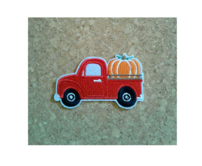 Pumpkin Picking - Red Truck - Fall - Autumn - Embroidered Iron On ...