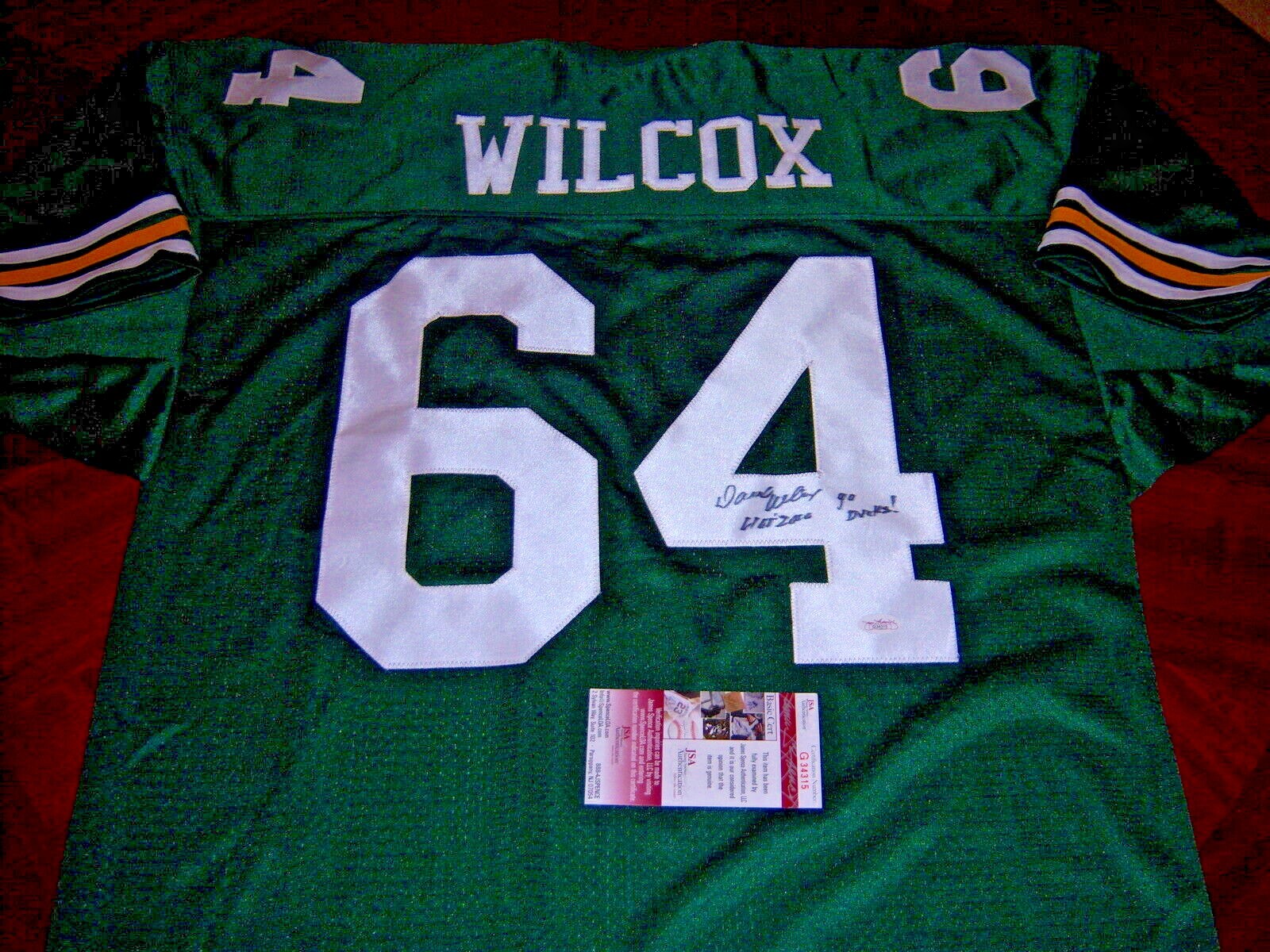 DAVE WILCOX OREGON DUCKS,49ERS,HOF 2000 GO DUCKS JSA/COA SIGNED JERSEY ...