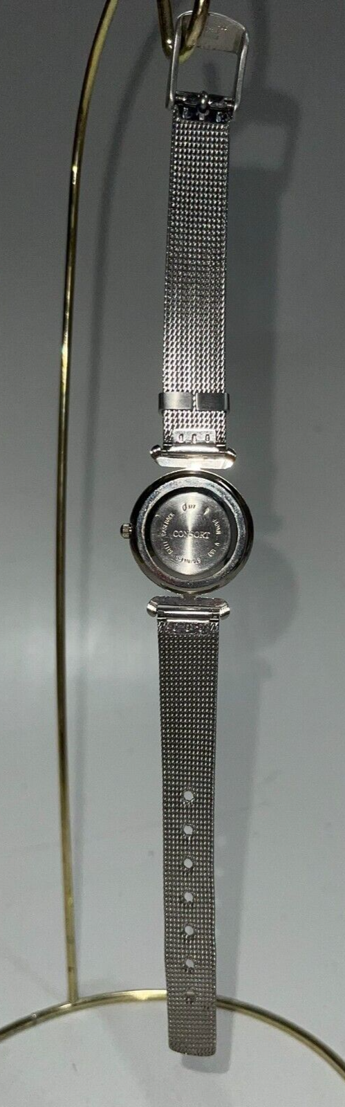 Consort Women's Silver Quartz Watch V-180 Stainless Steel Caseback ...