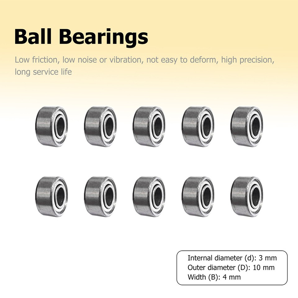 10pcs Ball Bearings Carbon Steel 623zz Precision Bearing Deep Groove ...