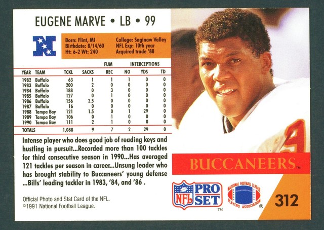 1991 Pro Set - #312 Eugene Marve for sale online | eBay