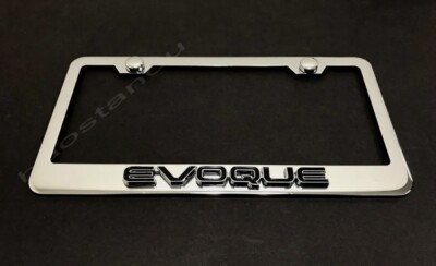 1x EVOQUE 3D Emblem STAINLESS STEEL License Plate Frame RUST FREE ...