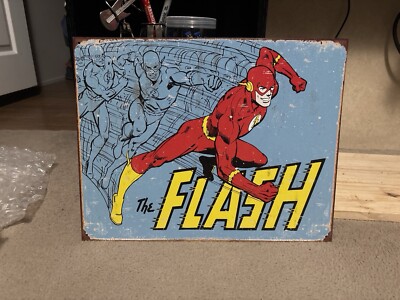 The Flash Retro Superhero, Comics,Tin Signs Wall Sticker Decor 7-7/8 ...