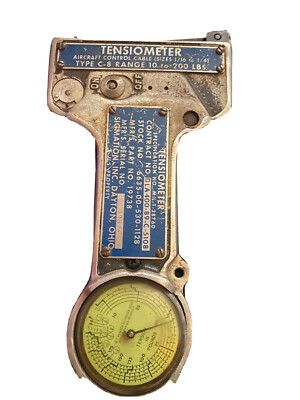 TENSIOMETER Aircraft Control Cable Type C-8 Range 10 To 200 LBS. (1/16 ...