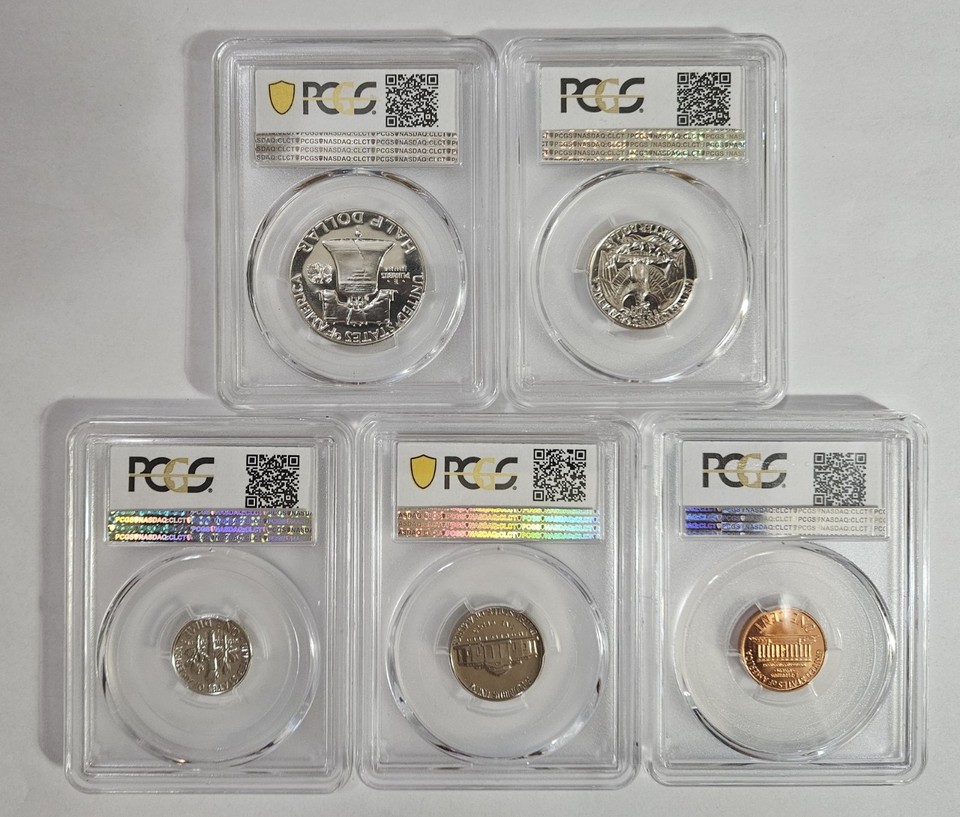 1963 PROOF SET OF FIVE COINS PCGS PR66, 1C, 5C, 10C, 25C, 50C | eBay